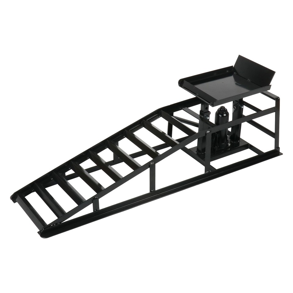 Black 2 Pieces 5 Ton Heavy Duty Auto Car Truck Service Ramp Jack ...
