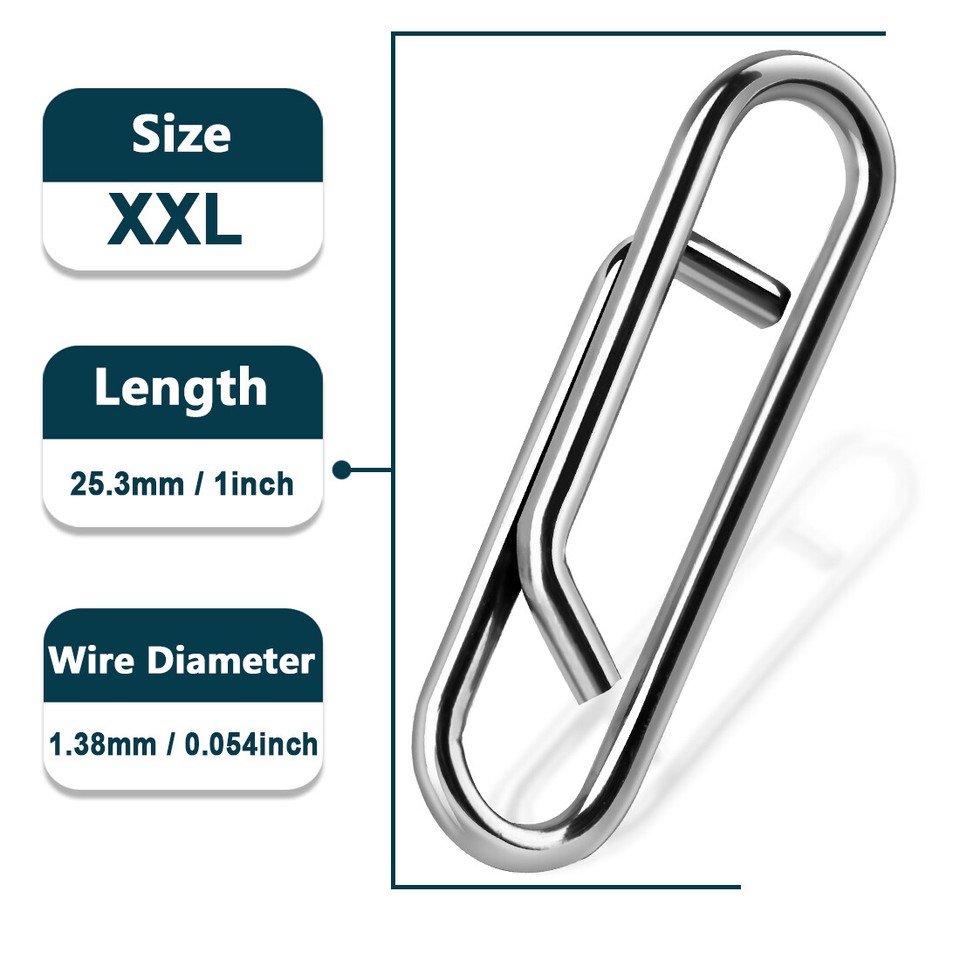 50Pcs Fishing Power Clips Stainless Steel Fishing Lure Connector For ...