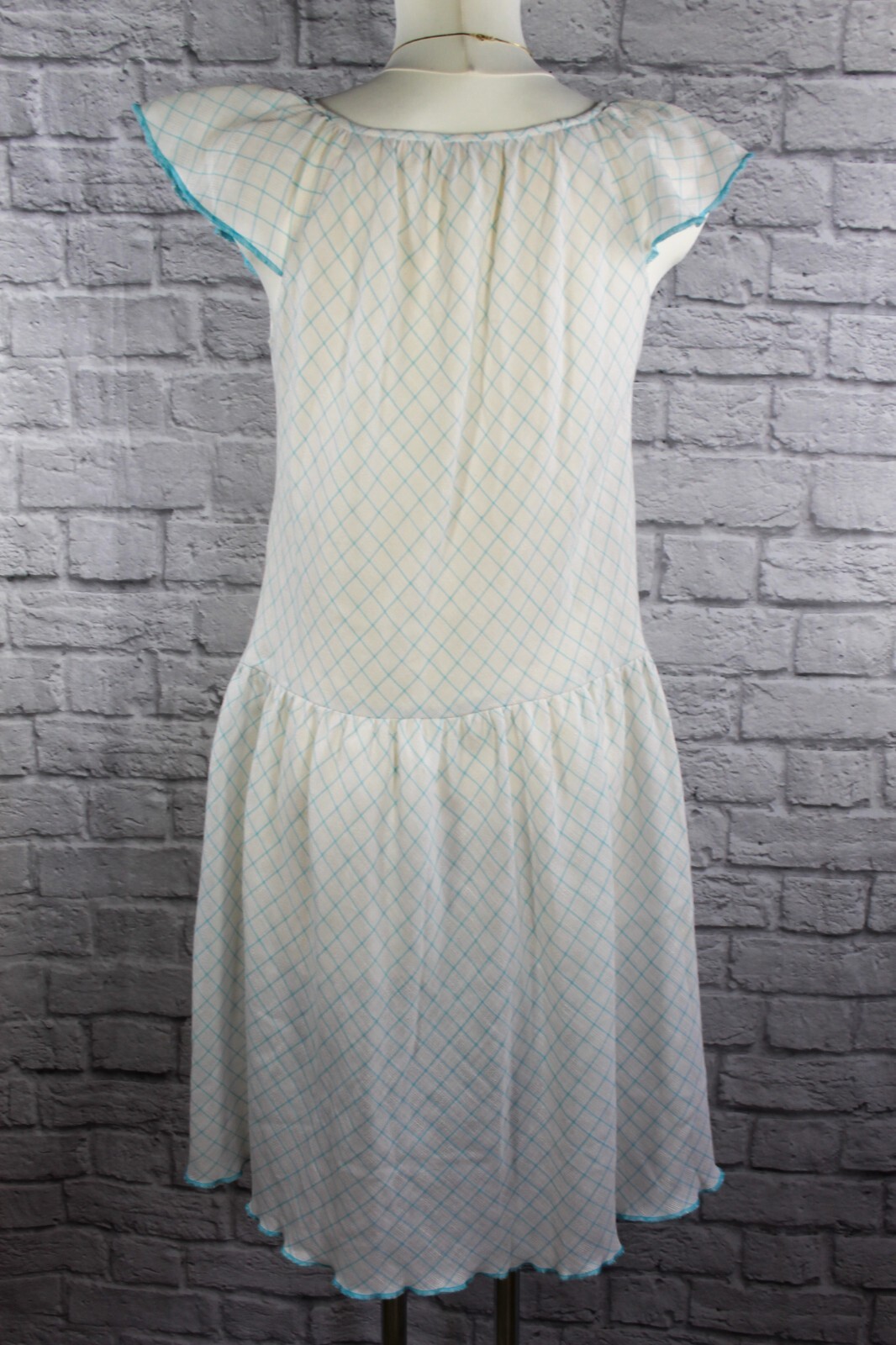 Mädchen Kleid Gr. 158 DDR VEB Jugendmode Rossein weiß 60er TRUE VINTAGE ...