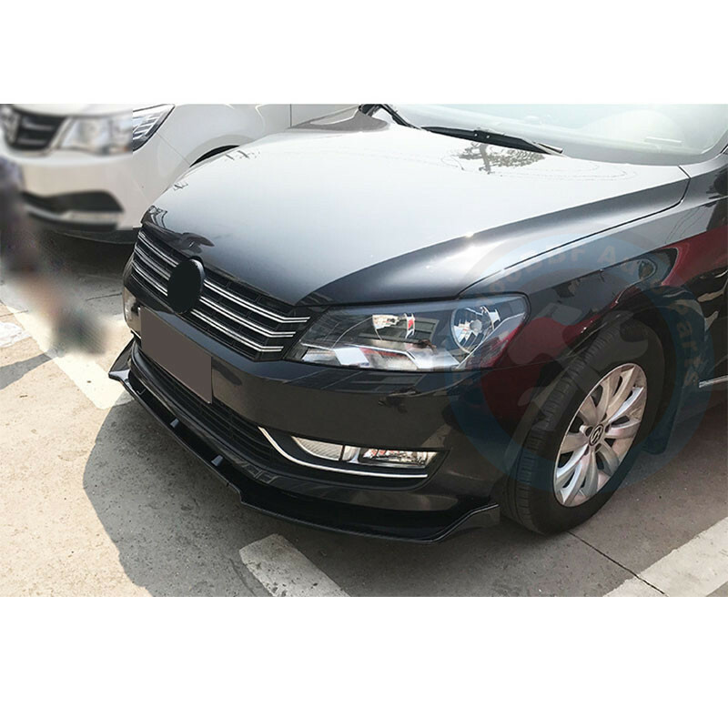 Bright Black Front Bumper 3-Stage Lip Spoiler Fit For VW USA Passat B7 ...