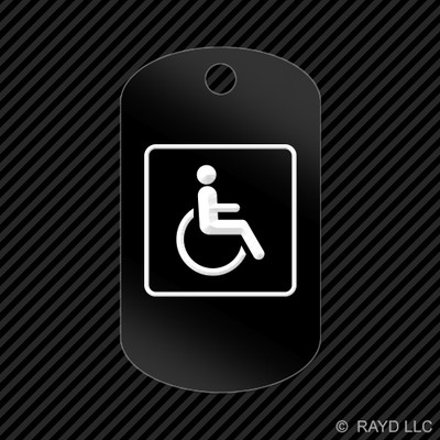 Handicap Keychain GI dog tag engraved many colors wheelchair accessible ...