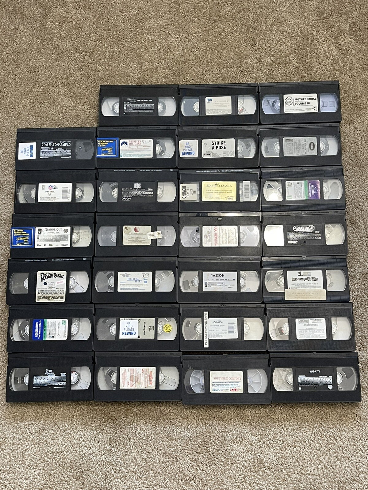 Lot Of 27 VHS Tapes Without Cases Or Covers Former Rentals | eBay