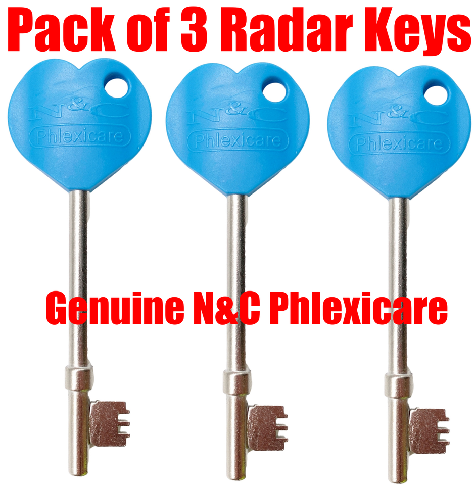 RADAR Key Blue Top Comfort Grip *PACK of 3* GENUINE Badge NKS Disabled ...