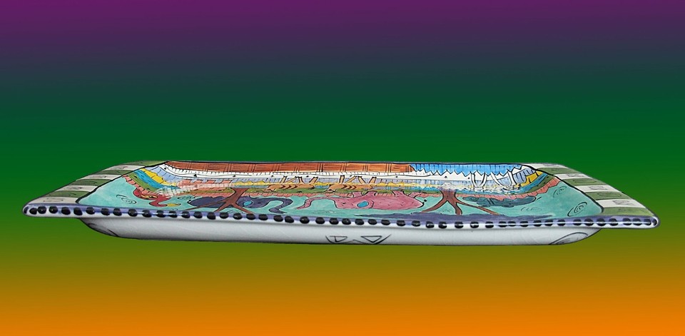 Penzo Zimbabwe Africa Ceramic Hand Painted By Dube Platter 17'' | eBay