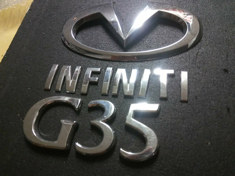 INFINITI G35 CHROME 2004 LETTERING EMBLEMS WITH TABBED LOGO | eBay
