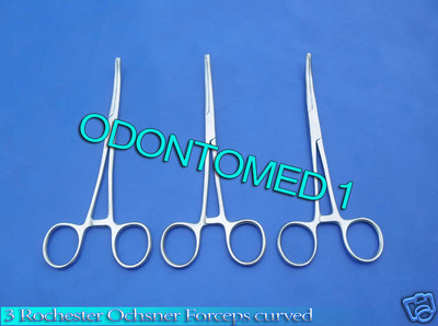 3 Rochester Ochsner Forceps 1x2 teeth Curved 7.25" Surgical Instruments ...
