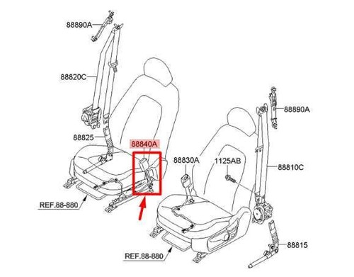 2011-16 Kia Optima Front Right Passenger Side Seat Belt Buckle 88840 ...