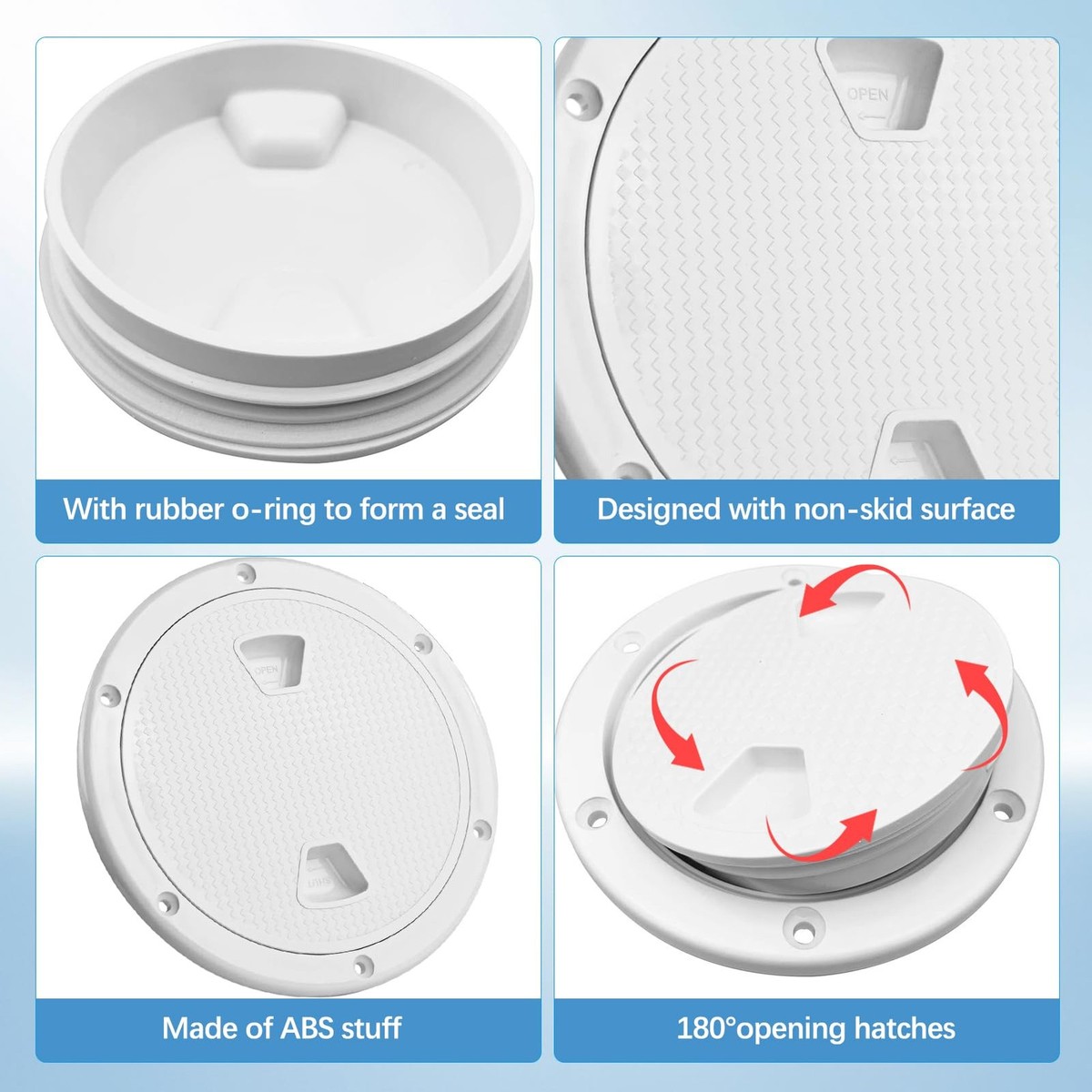 Kayak Covers 8-inch Waterproof Round Boat Inspection Hatch - ABS ...