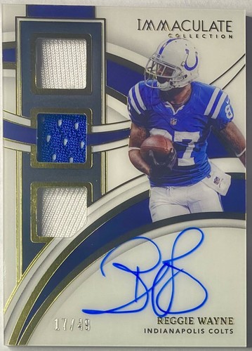 2023 Panini Immaculate Reggie Wayne Game-Worn Triple Patch Auto /49 ...