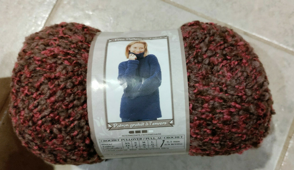 Bernat Soft Boucle' 5 Bulky Yarn 2 Skeins Rosewood Shades 26434 for ...