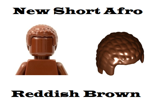 LEGO Minifigure Afro Hair Short Coiled Reddish Brown Curly Natural Wig ...