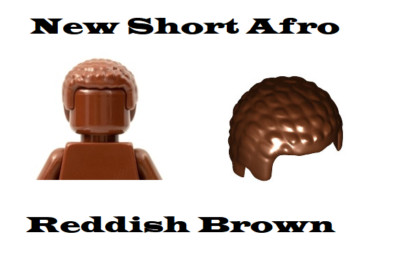 LEGO Minifigure Afro Hair Short Coiled Reddish Brown Curly Natural Wig ...