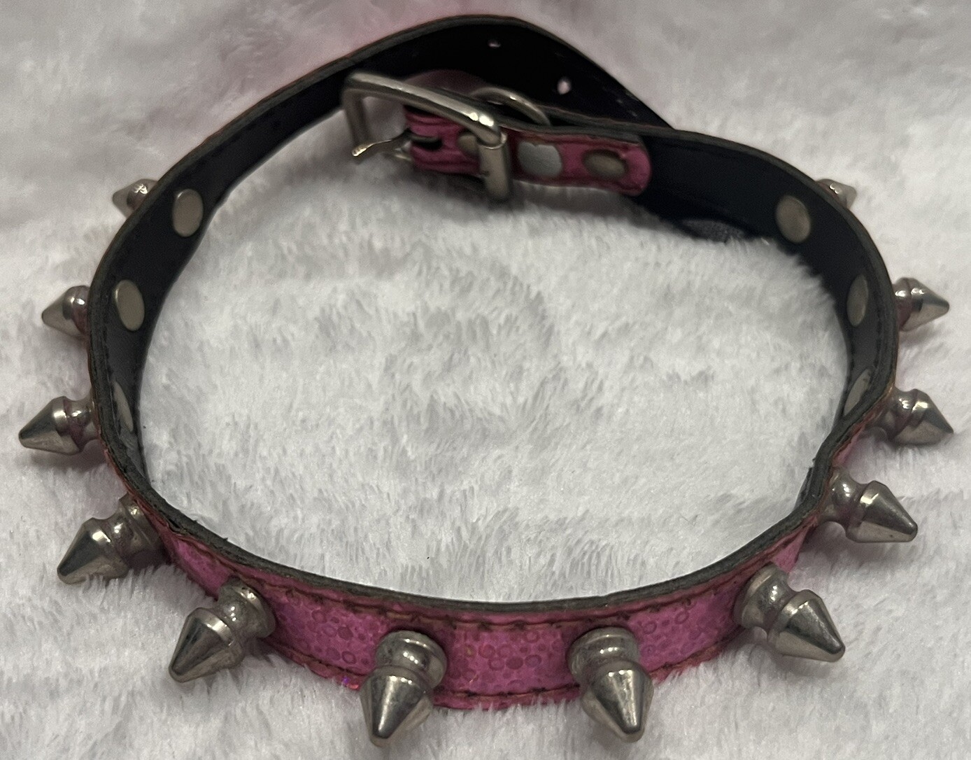 VERY RARE Vintage 25 yr. Pink Spiked Collar Necklace … - Gem