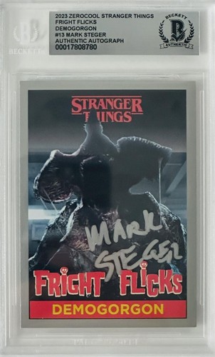 MARK STEGER SIGNED FRIGHT FLICKS STRANGER THINGS DEMOGORGON AUTOGRAPH ...