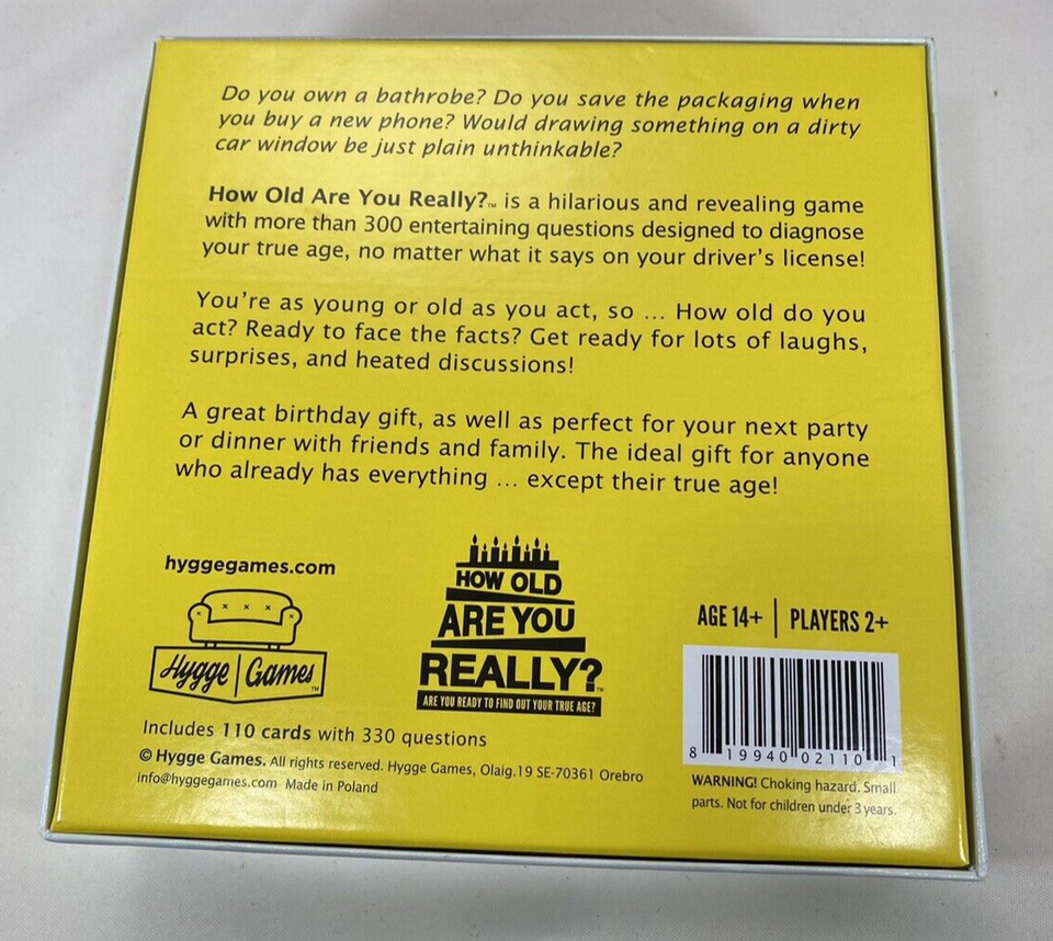 Hygge card game How Old Are You Really? Fun for Adults Great Birthday ...