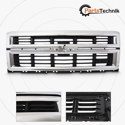 Fit 2014-2015 Chevrolet Silverado 1500 Front Bumper Grille Black Chrome ...