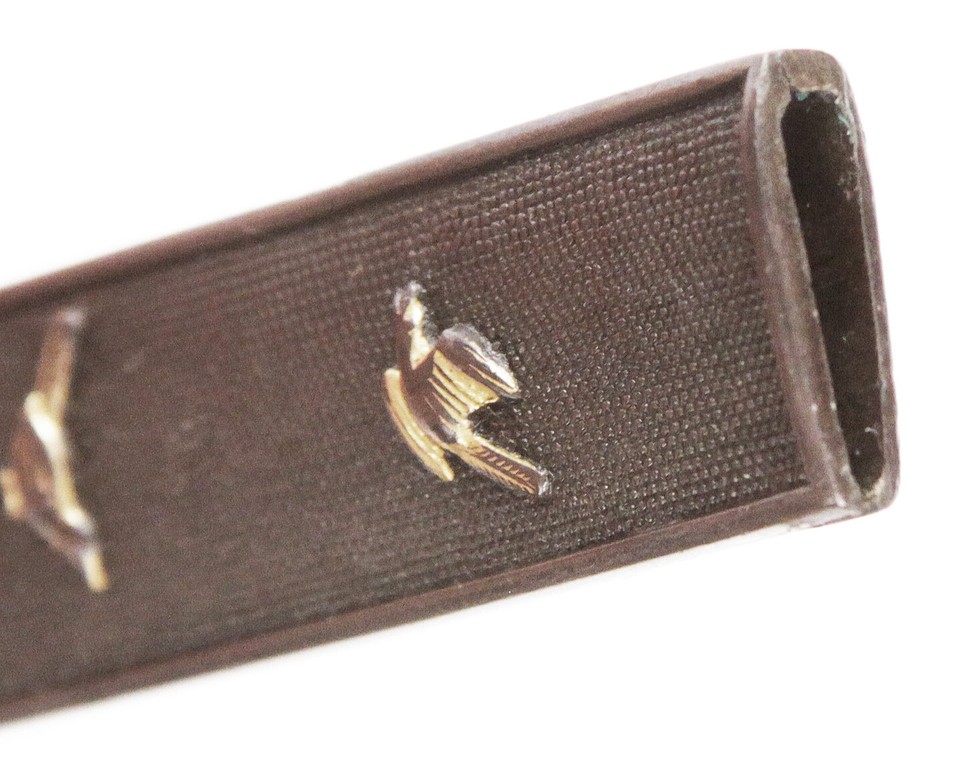 Antique Japanese Kozuka Soft Metal Gold Birds on Branch Samurai Sword ...