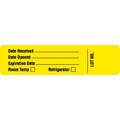 Reagent Labels in Blister Packs "Date Received__ Date Opened ...