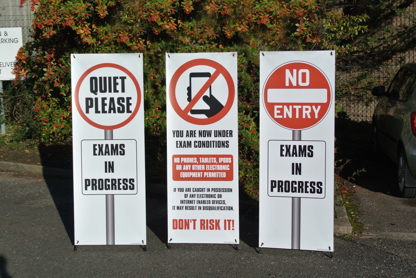 Exams in progress No Entry BANNER Free Standing Sign Display System ...