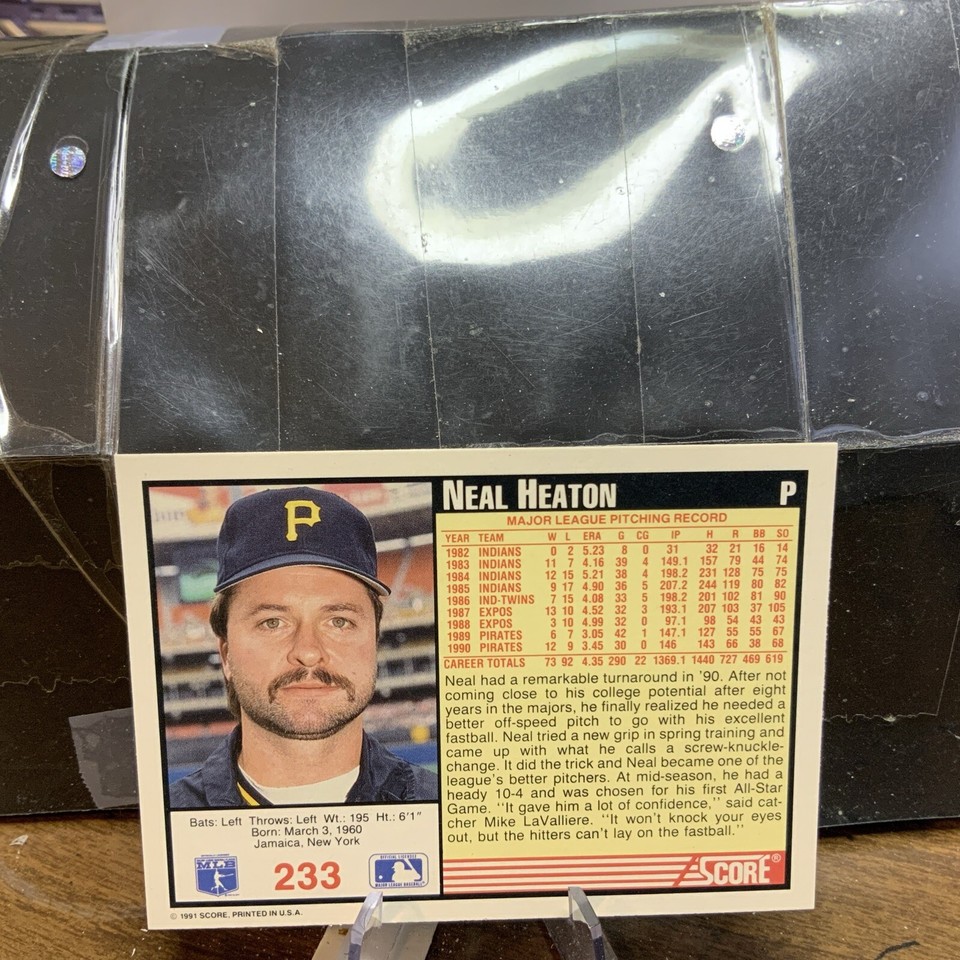 1991 Score Baseball Card Neal Heaton Pittsburgh Pirates #233 | eBay