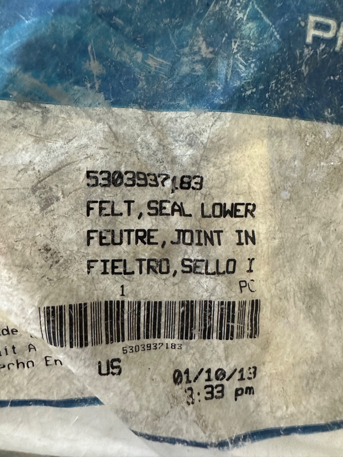 5303937183 for Electrolux Frigidaire Dryer Lower Felt Seal | eBay