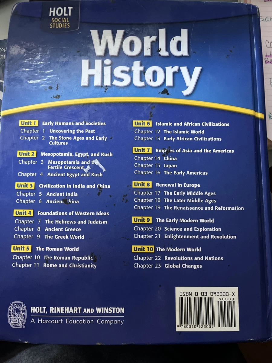 Holt World History Textbook
