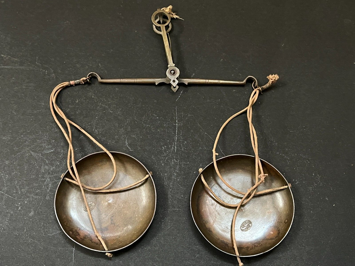 Vintage Brass Scale From Asia Antique 19th Century Asian Burmese