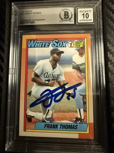 1990 Topps - Frank Thomas #414 Frank Thomas Autograph (RC) Beckett 10 ...