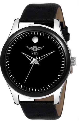 Black Unique Analogue Watch With Stylish And Simple Strap Casual ...