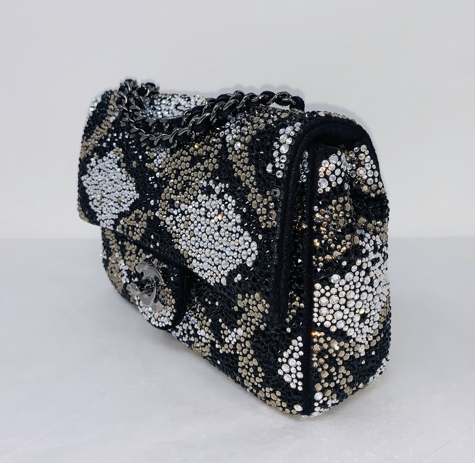 CHANEL Bag Strass Suede Mini Flap Swarovski Crystals Limited Ed Classic ...