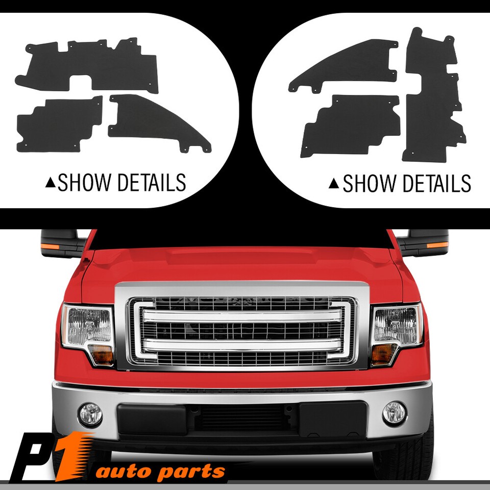 3Pc Rad /Grille Air Deflector Set w/ Fasteners Fit For 09-14 Ford F150 ...