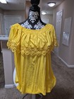 Ashey STEWART Yellow Women Blouse With Elastic Neck Size 22/24 | eBay