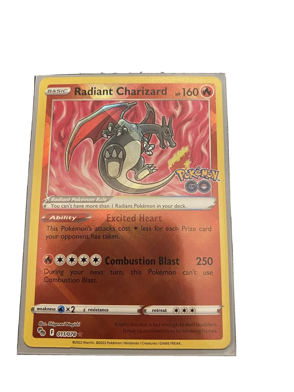 Pokémon TCG Radiant Charizard Pokemon GO 011/078 Holo Radiant Rare | eBay