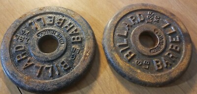 Vintage 2x3 Lb Billard Barbell Weight Plates Standard 1” 4 | eBay