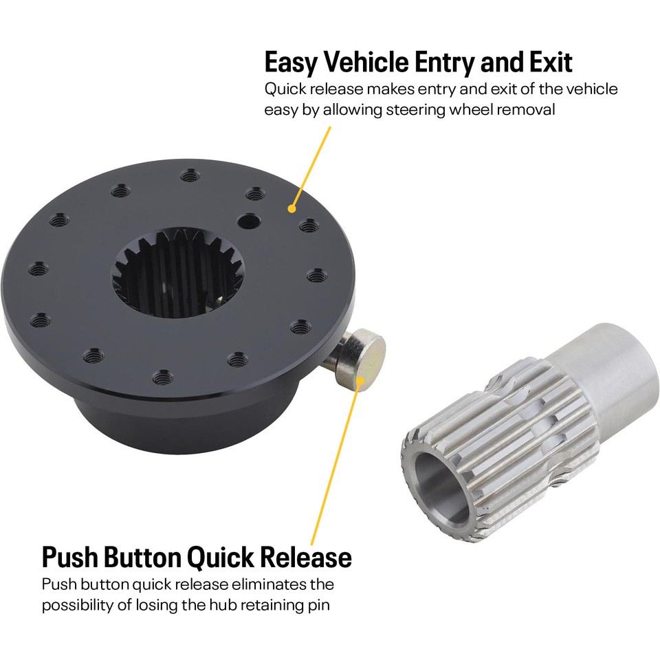 6-bolt Black Quick Release Steering Wheel Hub Splined, 3/4" shaft | eBay
