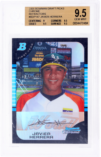 2005 Bowman Draft Javier Herrera Chrome Refractor #147 BGS 9.5 Rookie RC | eBay