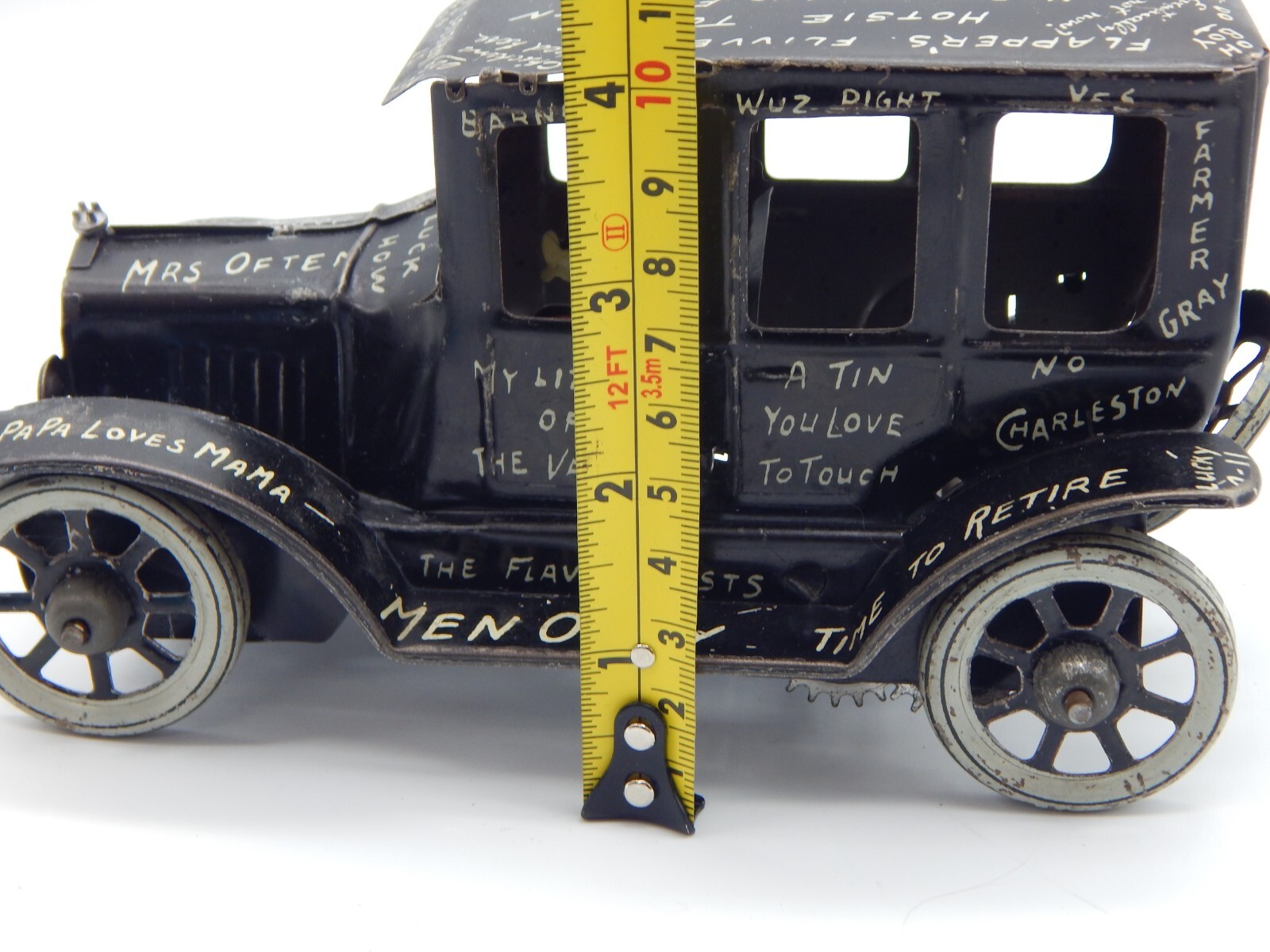 MARX/STRAUSS TIN LIZZIE OR LEAPING LENA WIND-UP COMIC CAR OLD JALOPY ...