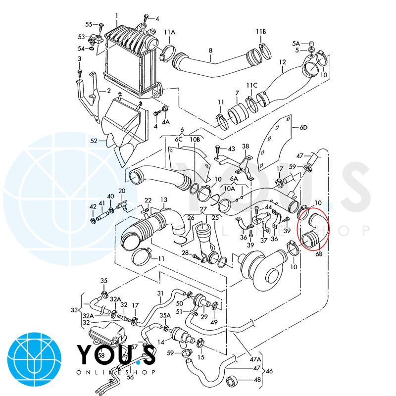 You.S Air Intake Hose for VW New Beetle/New Beetle Cabriolet 1.8 T ...