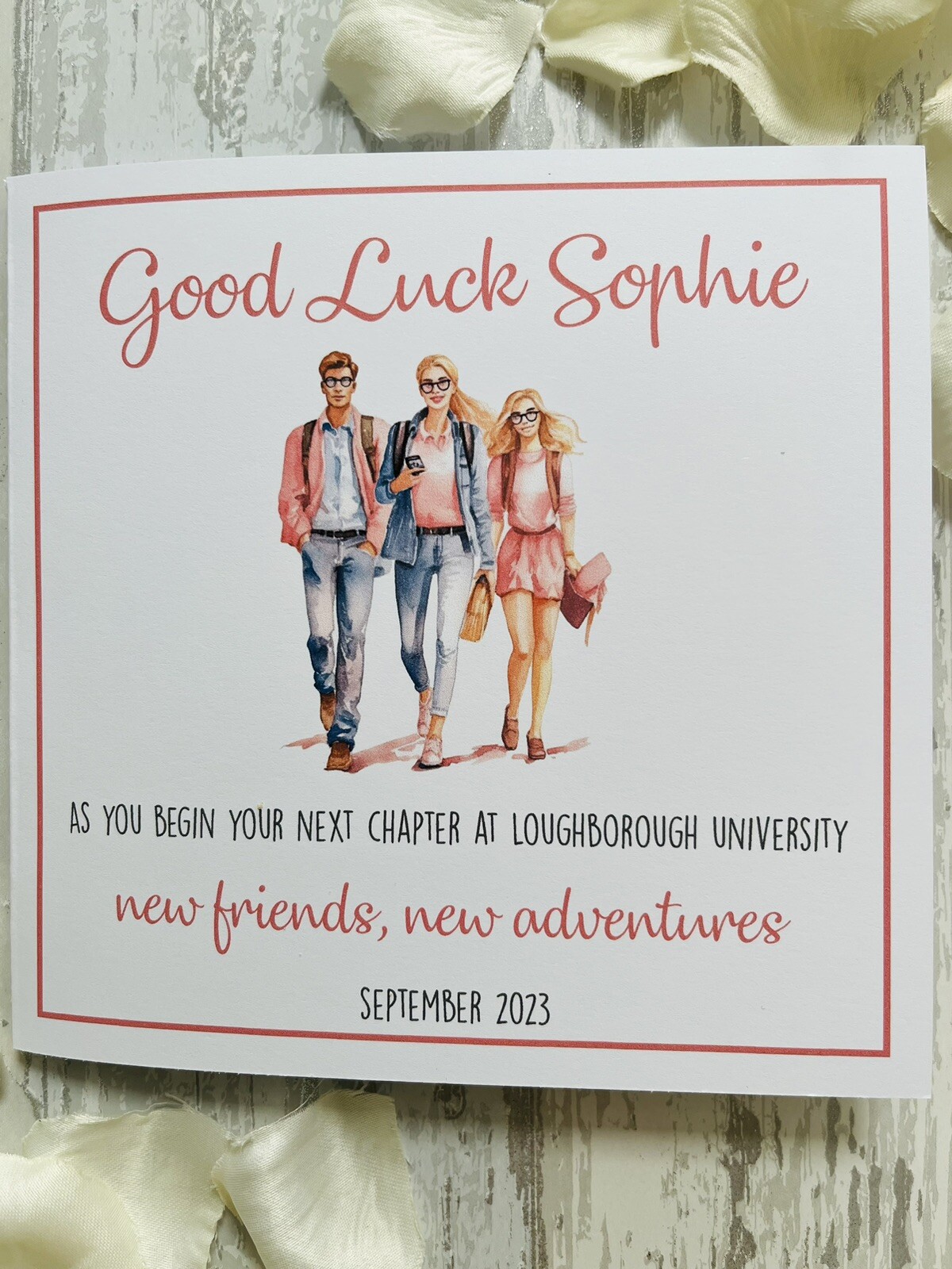Personalised First 1st Day at College University Card Good Luck ...