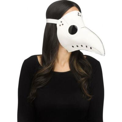 White Faux Leather Plague Doctor Scary Halloween Mask | eBay