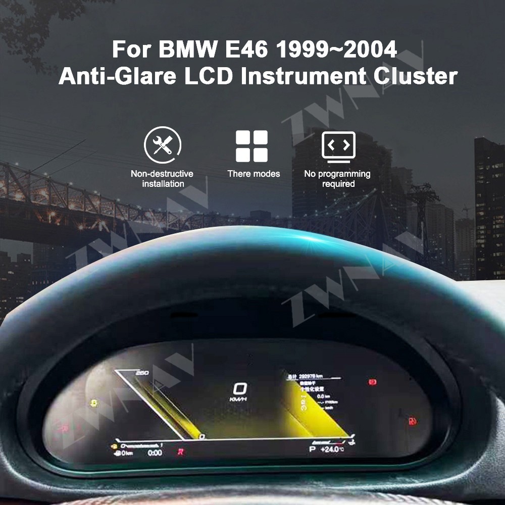 Digital Dashboard Cluster Virtual Cockpit Carplay For BMW 3 Series E46 ...