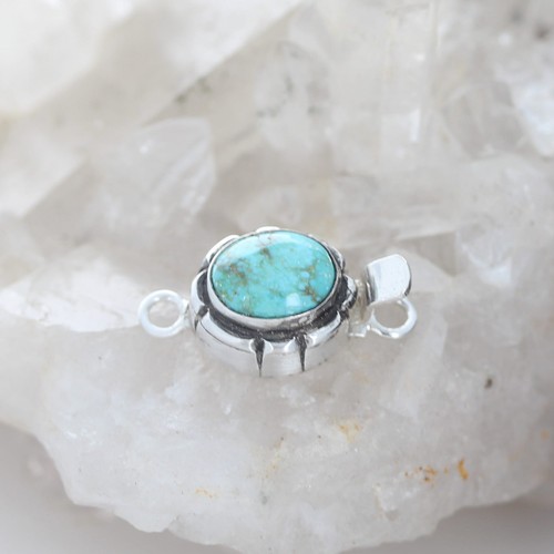 AAA Blue Sonoran Mountain Turquoise Clasp Sterling 11x9mm*NewWorldGems ...