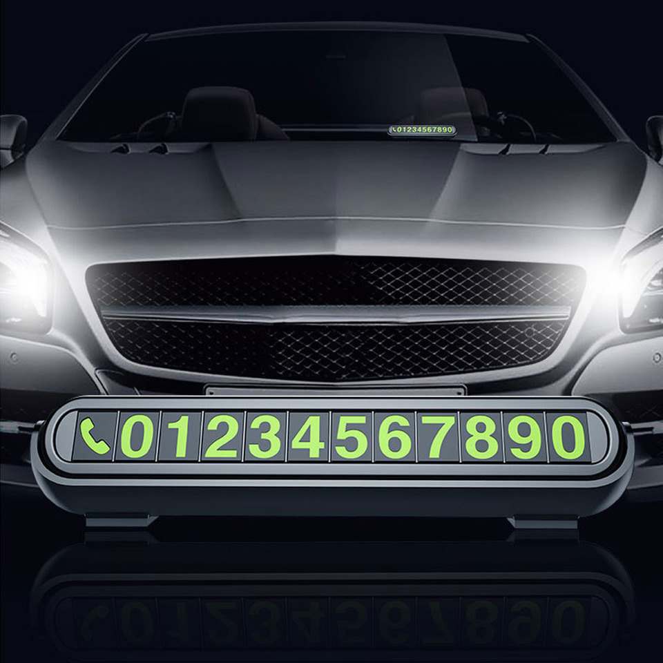 Hidden Car Temporary Parking Card Luminous Phone Number Sticker Card ...