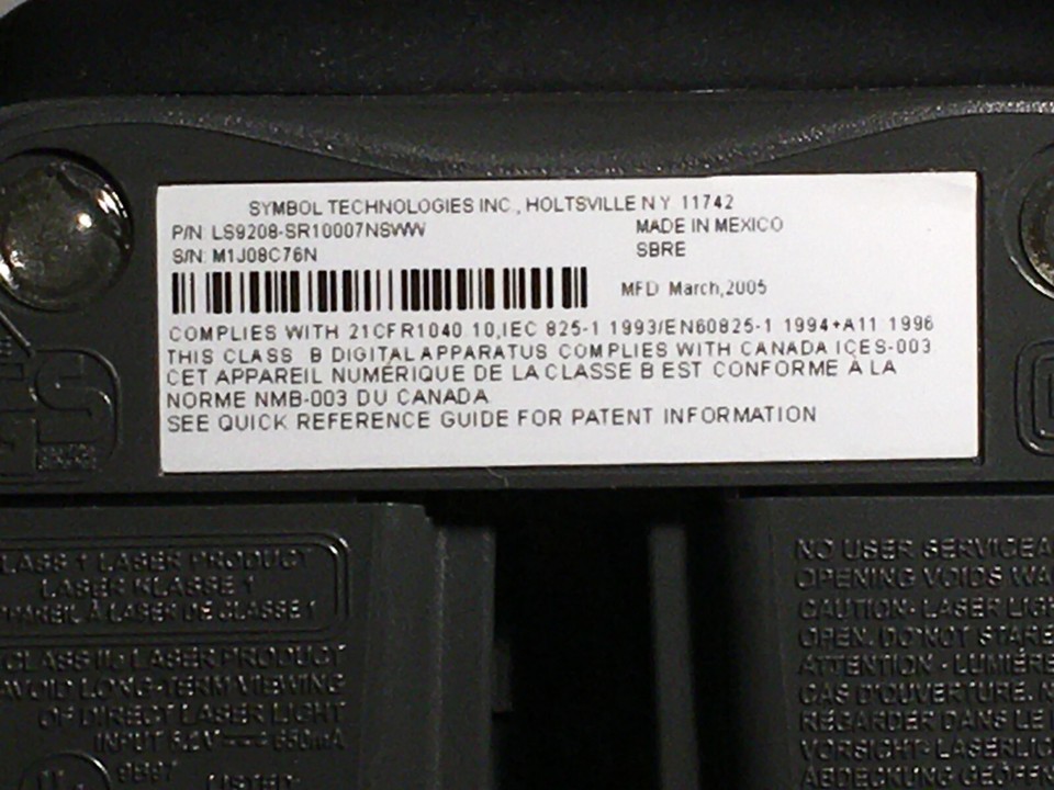 Symbol LS9208 Presentation Scanner with OEM USB Cable and Angle ...