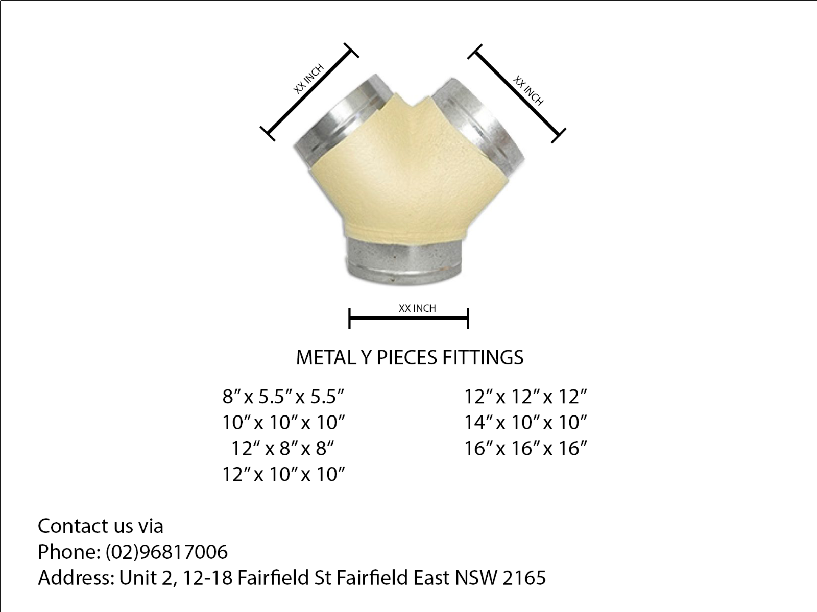 METAL Y SHAPE BTO (BRANCH TAKE OFF) 300mmx200mmx200mm/12"x8"x8" | eBay ...