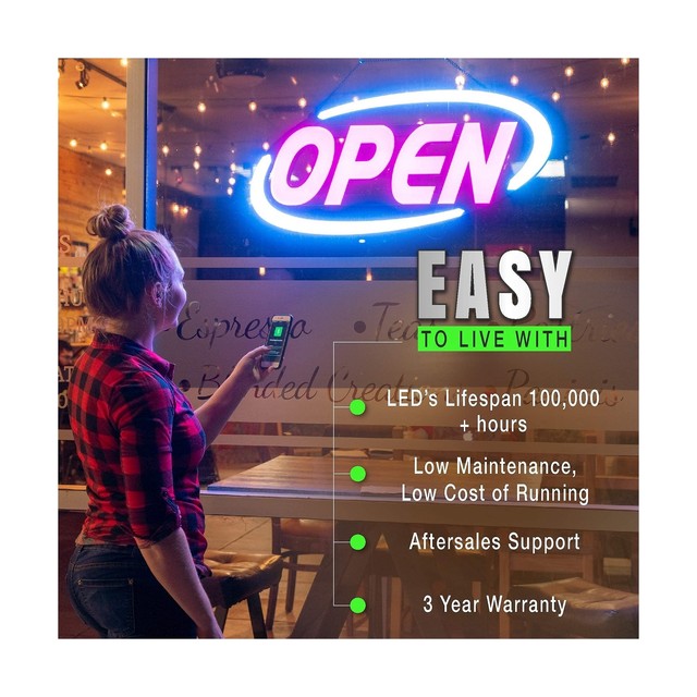 Green Light Innovations GLI1050B LED Open Sign - 15x32x2in for sale ...