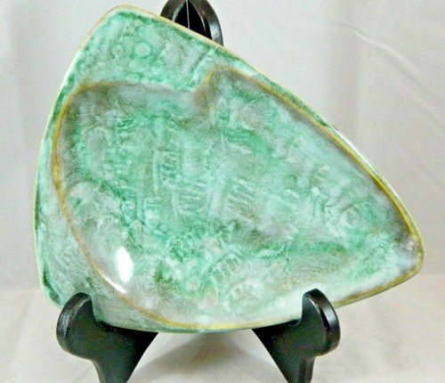 Art Pottery Ceramic Arrowhead Shaped Nappy Coin Trinket Dish Turquoise ...
