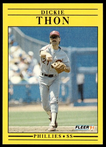 1991 Fleer Baseball Card Dickie Thon Philadelphia Phillies #412 | eBay