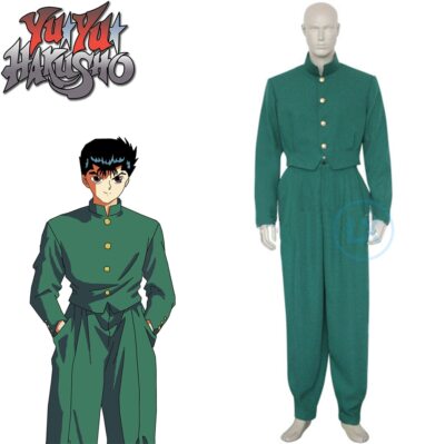 Anime Yu Yu Hakusho Yusuke Urameshi Cosplay Costume Green Full Set ...
