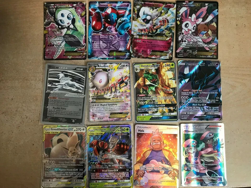 Pokemon 50 Card Lot GUARANTEE 3 V/GX/EX/MEGA/FULL ART +5 Reverse/Holo ...